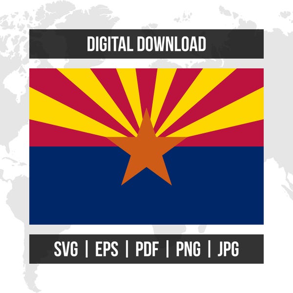Arizona State Flag Svg - Etsy
