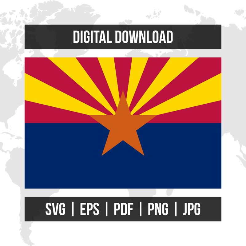 Arizona State Flag Svg - Etsy