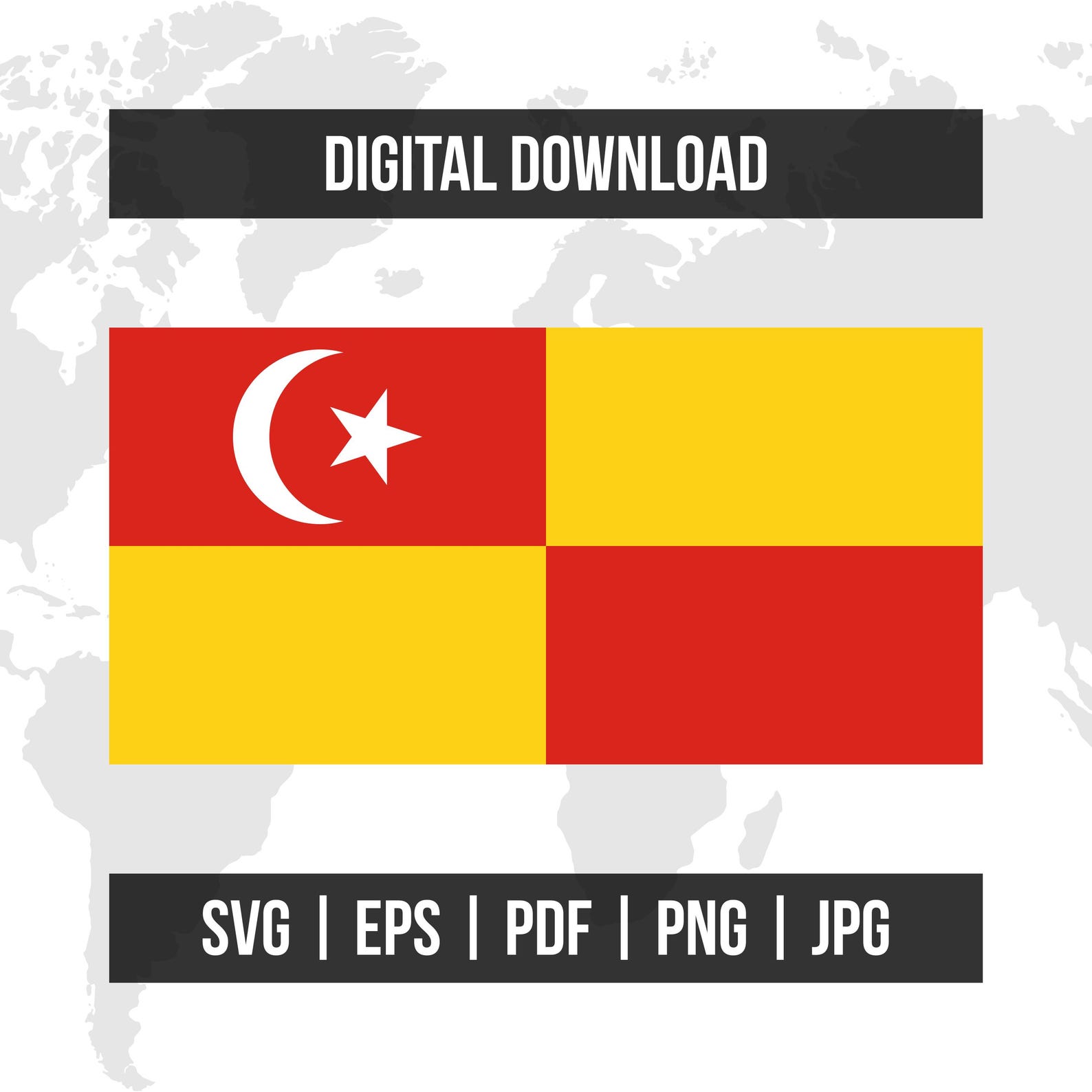 Selangor Flag | State Flag | Printable Vector Files | Digital Download ...