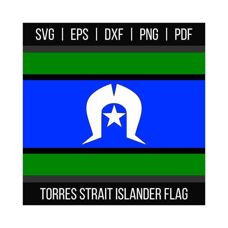 Torres Strait Islander Flag | Svg Eps Dxf Png Pdf | HQ High-res Digital ...