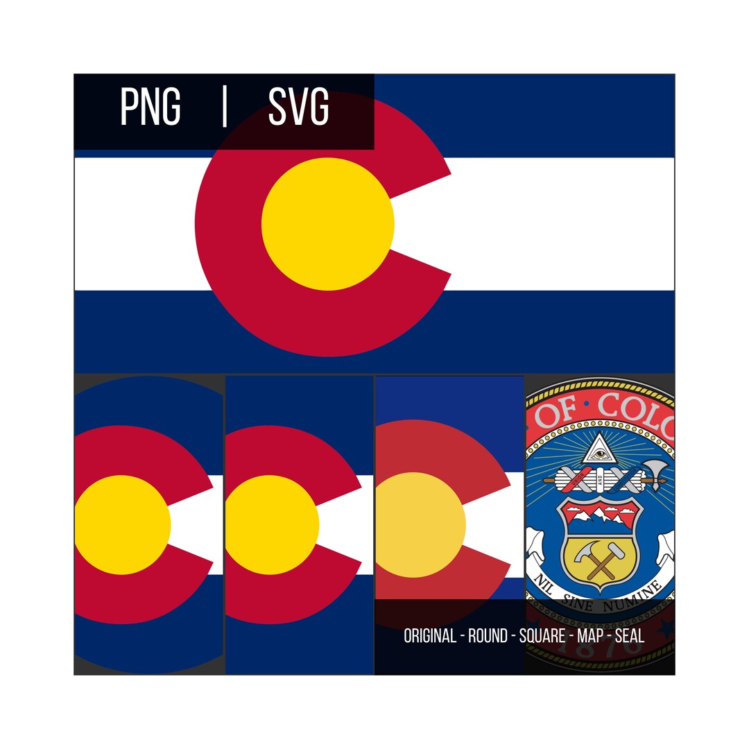 Colorado Flag Bundle - 10 Files (PNG + SVG) | Original, Round, Square ...