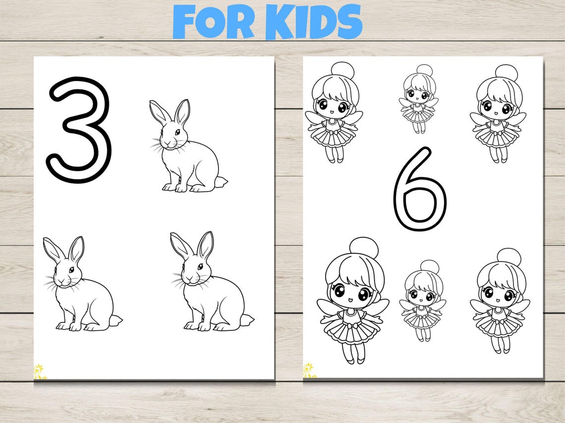 1 - 10 Numbers Printable Coloring Page Worksheets for Kids , Preschool ...