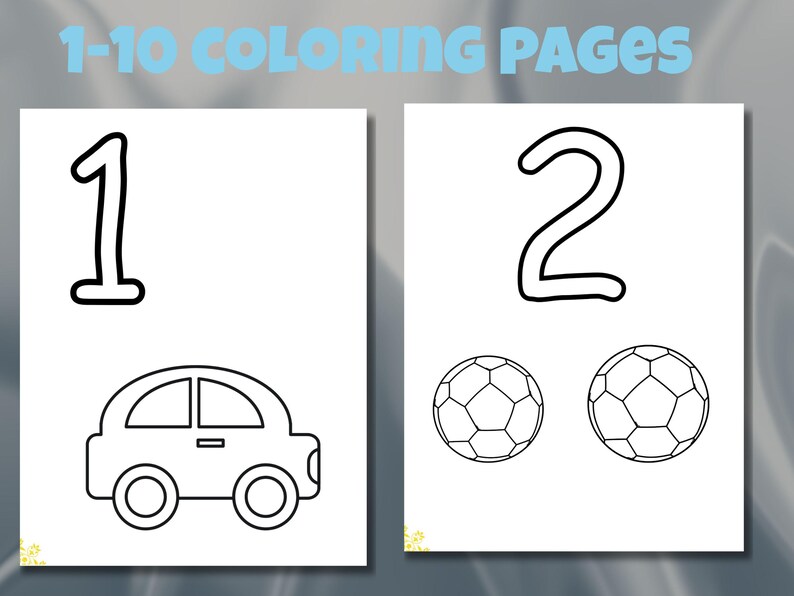 1 - 10 Numbers Printable Coloring Page Worksheets for Kids , Preschool ...