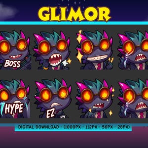 Twitch Emotes Featuring Glimor Spooky, Silly, and Super Cute! - Etsy