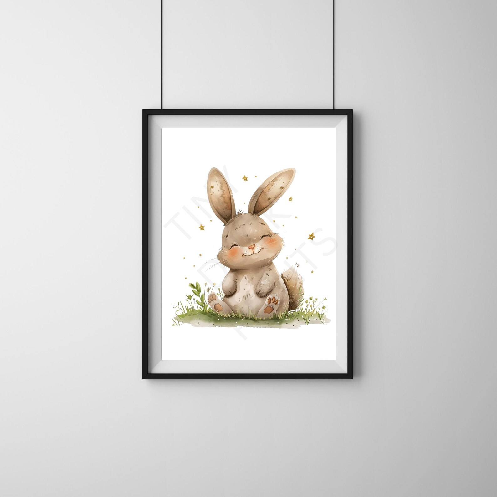 Baby Bunny Wall Art Print, Cute Bunny Wall Decor, Nursery Wall Art ...