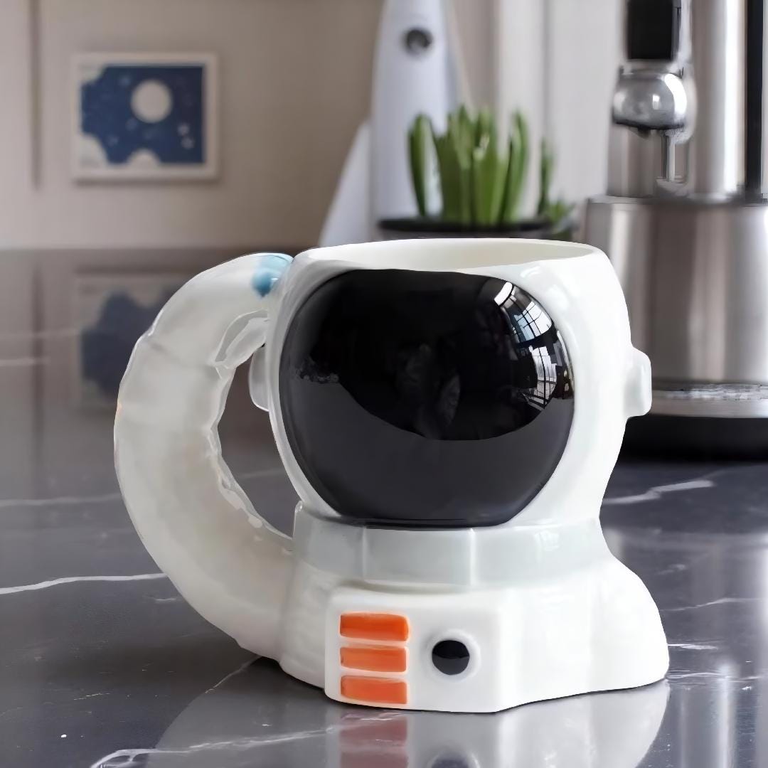 Astronaut Helmet Mug Vase Pen Holder – Ceramic NASA Space Decor, Unique ...