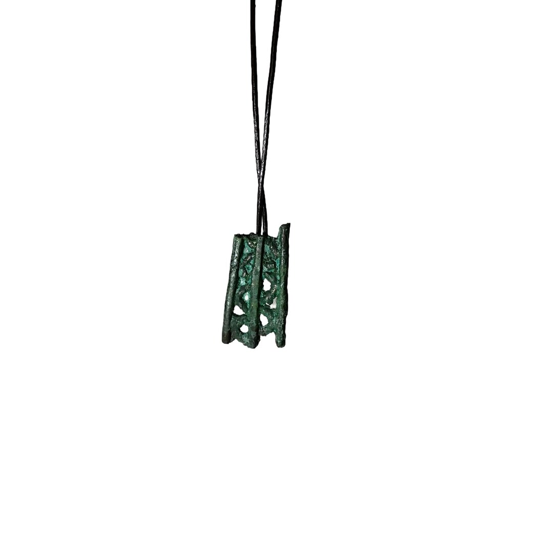 Bronze Ritual Fragment – Medieval Pierced Pendant With Verdigris Patina ...