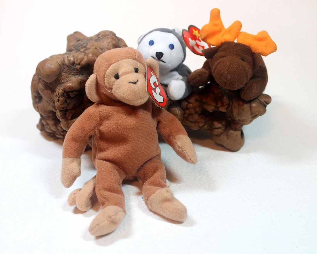 Vintage TY Teenie Beanie Babies: Bongo, Nook & Chocolate - Etsy