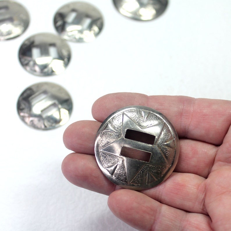 Vintage Conchos Lot of 9 Pieces Silver-tone Conchos - Etsy