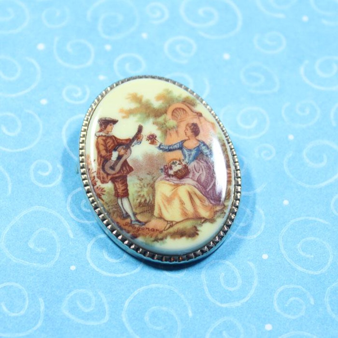 Romantic Courting Couple Renaissance Pin, Vintage Victorian Brooch - Etsy