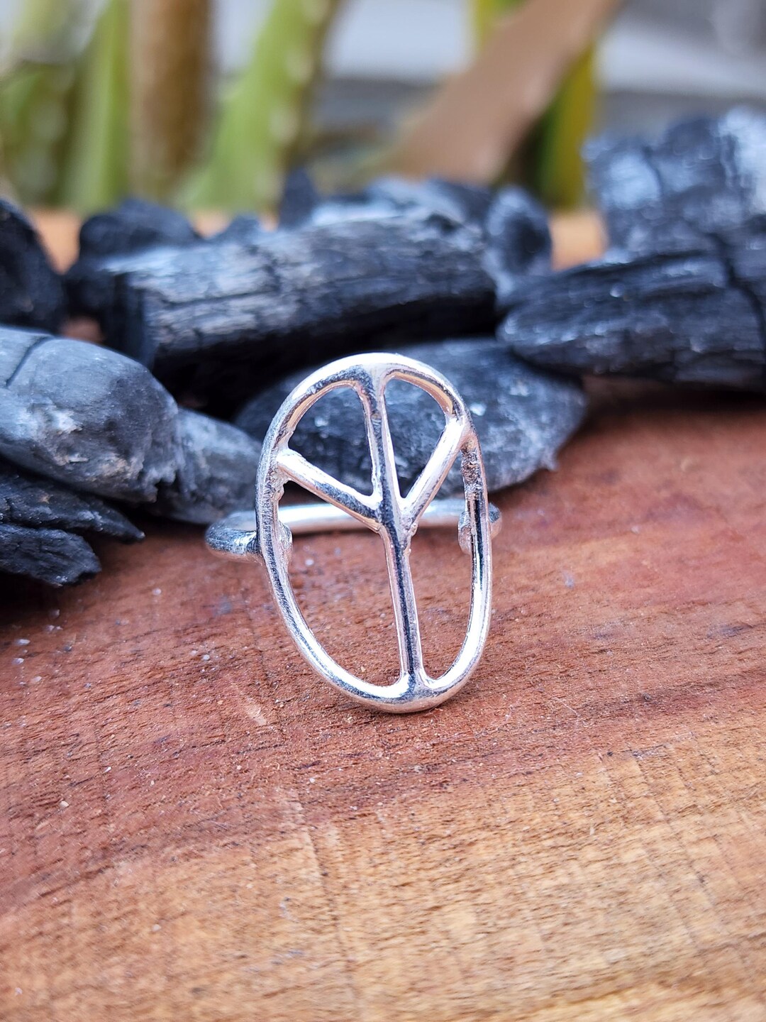 25 Sterling Silver Peace Sign Ring | Handmade Boho Statement Ring ...