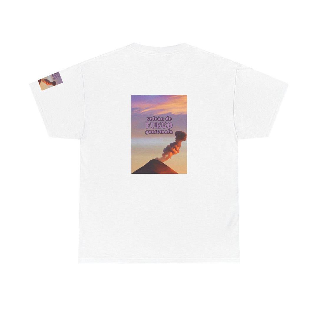 Volcano Graphic Tee, Fuego Volcano Guatemala, Unisex Heavy Cotton Shirt ...