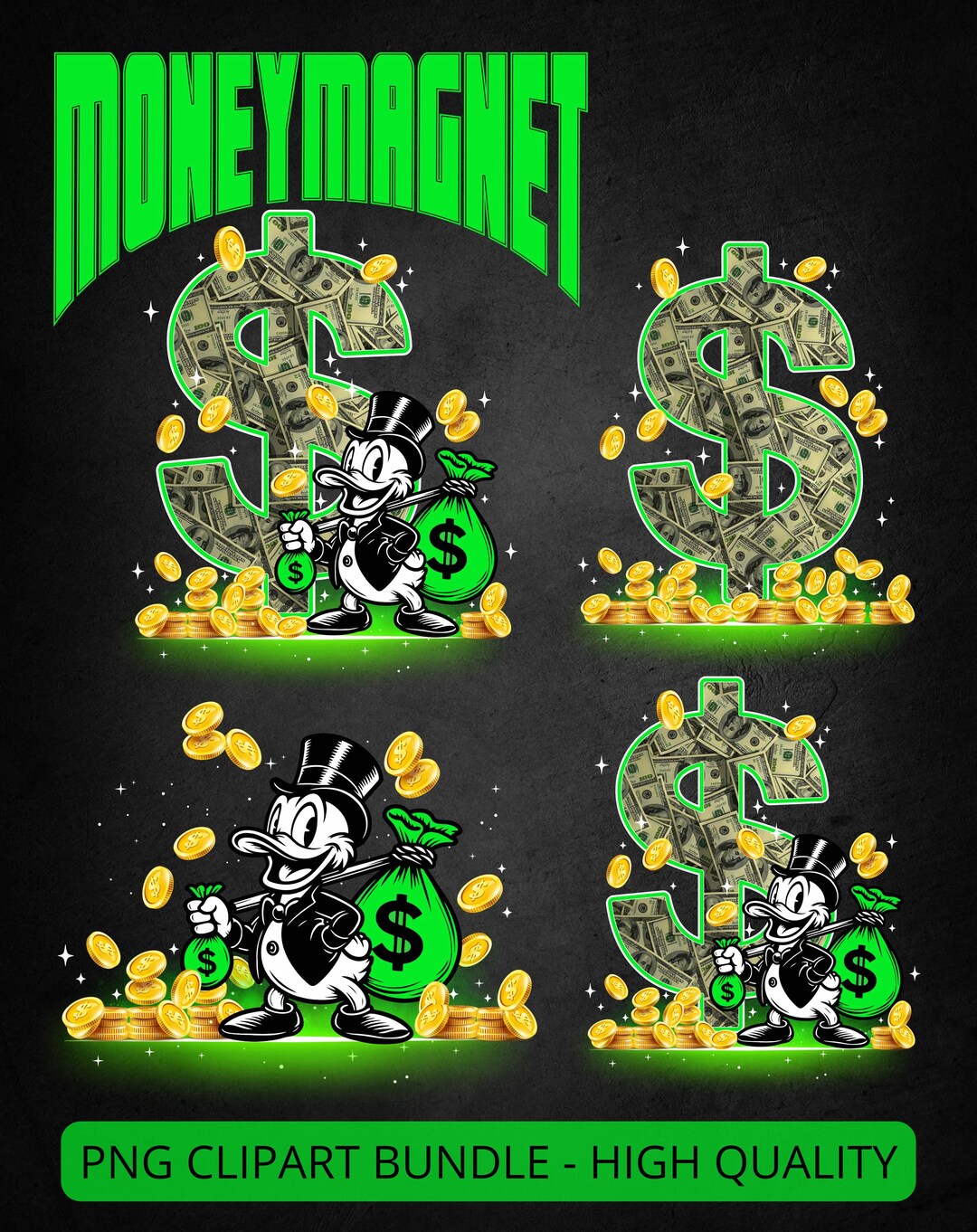 Money Magnet PNG Clipart: Lucky Duck Dollar Design (digital Download ...