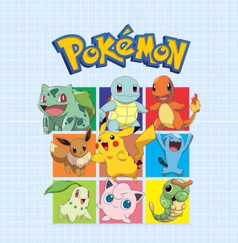 Pokemon PNG Clipart Bundle, Pikachu, Cartoon, Game Digital Download ...