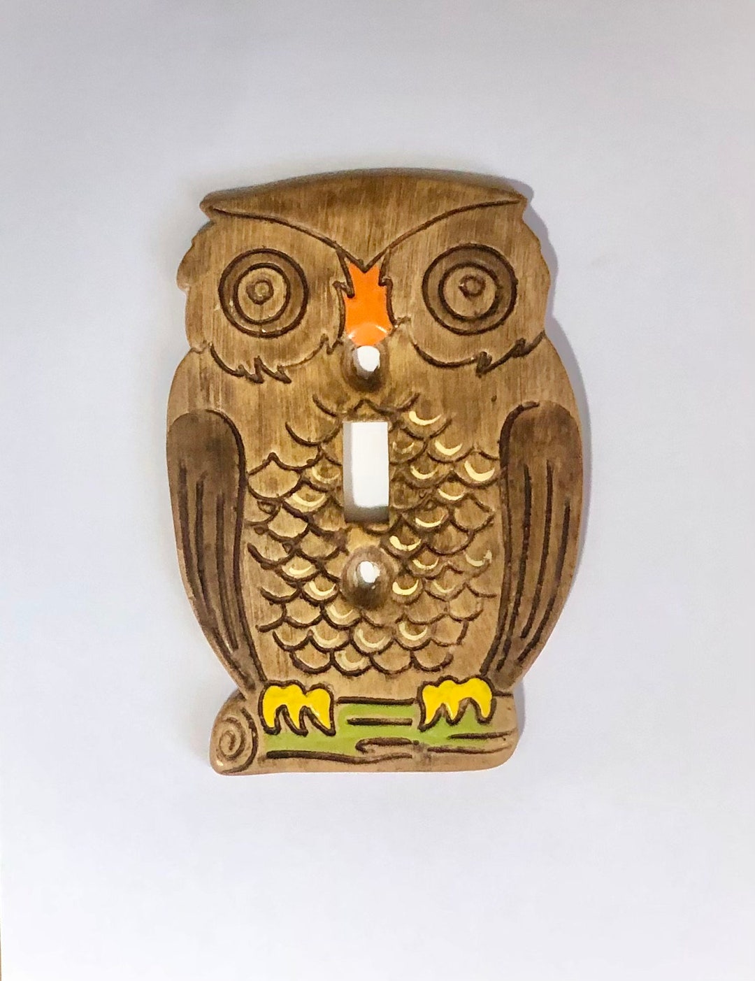 Vintage Ceramic Owl Switch Plate Cover - Etsy