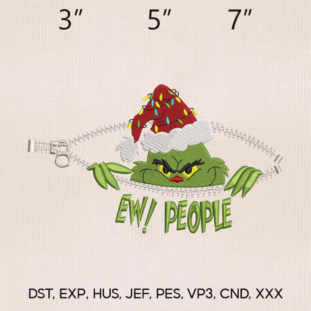 Eww People Embroidery Design, Christmas Embroidery Design, Christmas ...