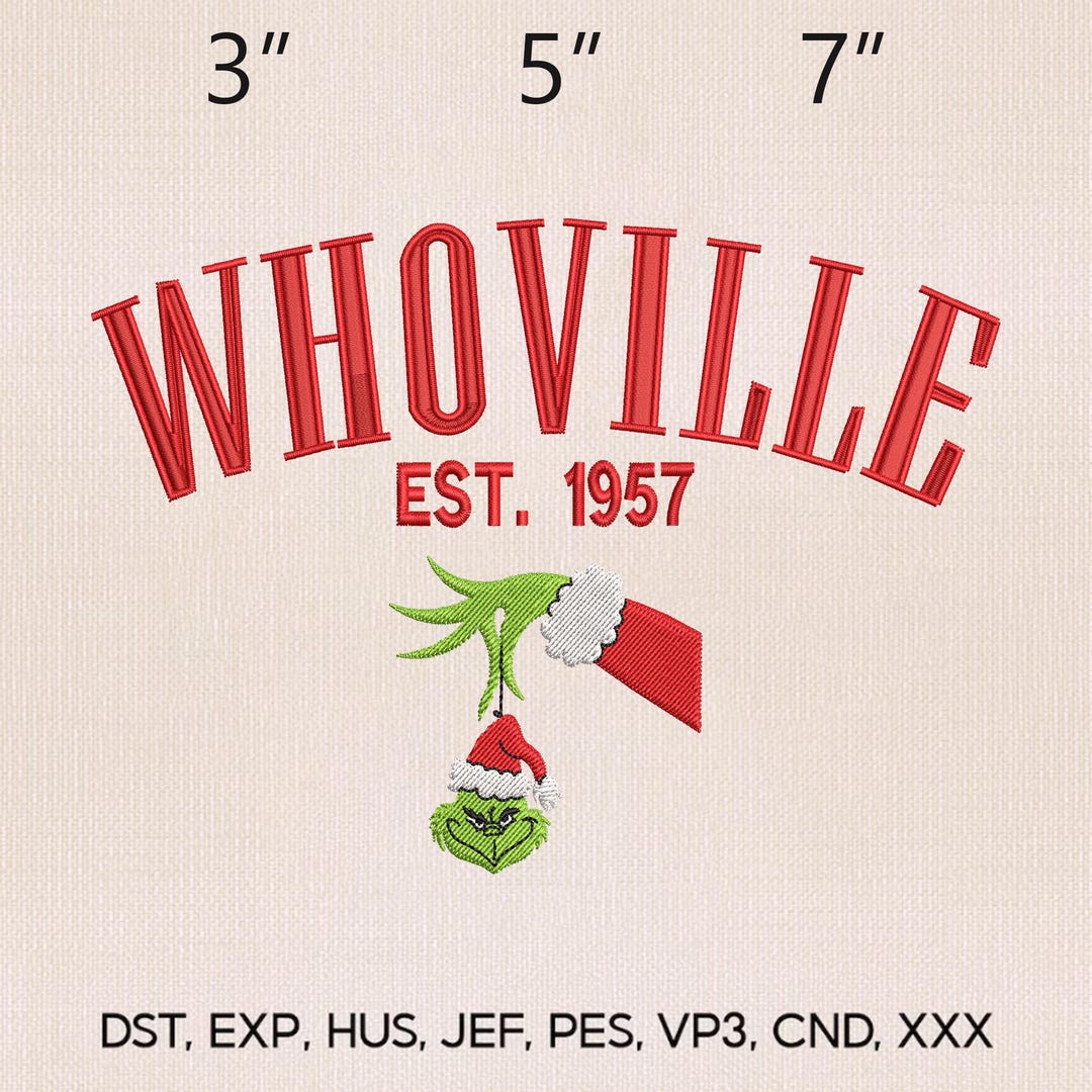 Whoville Christmas Embroidery Design, Funny Holiday Pattern (instant ...