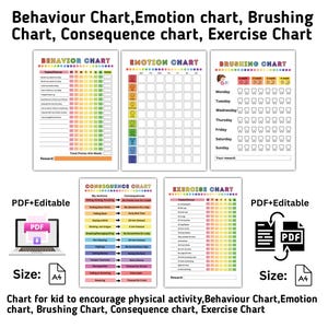 Printable Kids Routine Charts – Chore, Behaviour, Emotions, Brushing ...