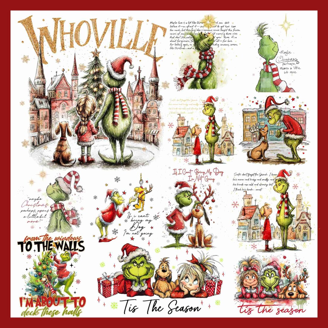 20+ Green Mean Guy Png Bundle: Preppy Grinchmas, Vintage Holiday ...