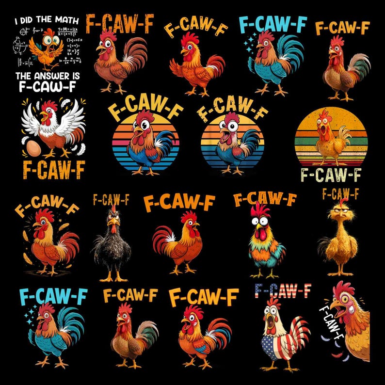 F Caw F Funny Meme Png Bundle: Screaming Chicken (digital Download) - Etsy