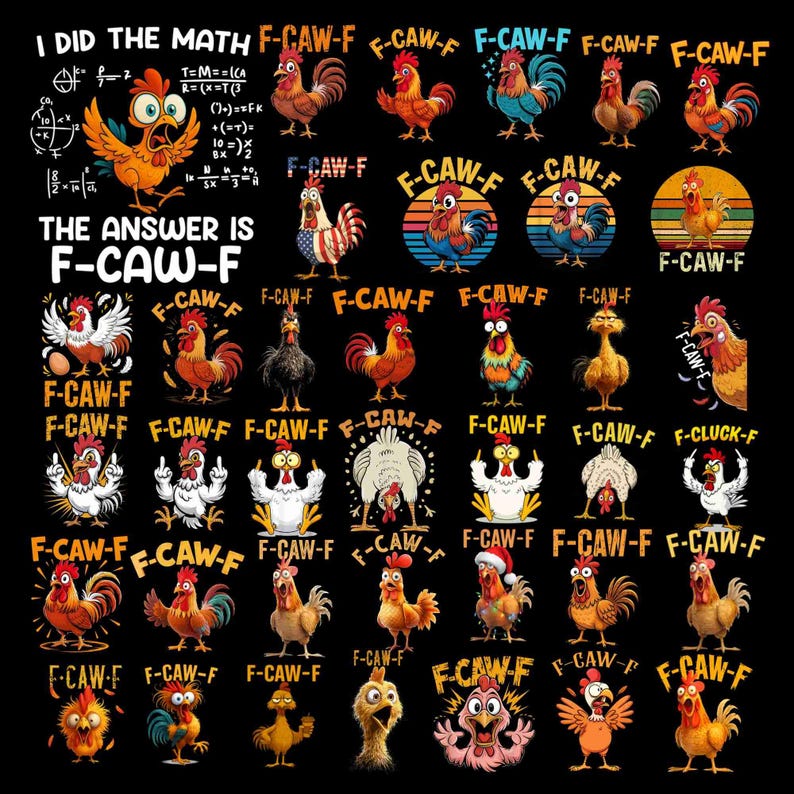 F Caw F Funny Meme Png Bundle: Screaming Chicken (digital Download) - Etsy