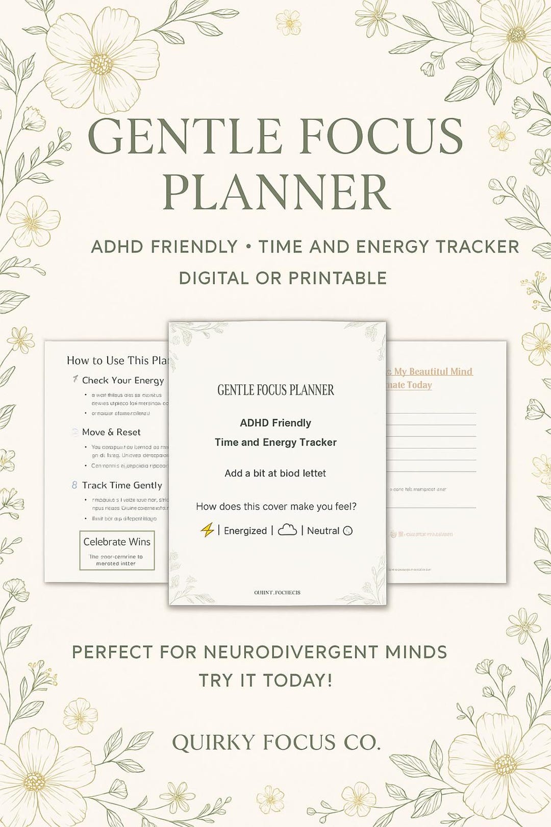 ADHD Planner Printable | Time Blindness & Energy Tracker | Digital PDF ...