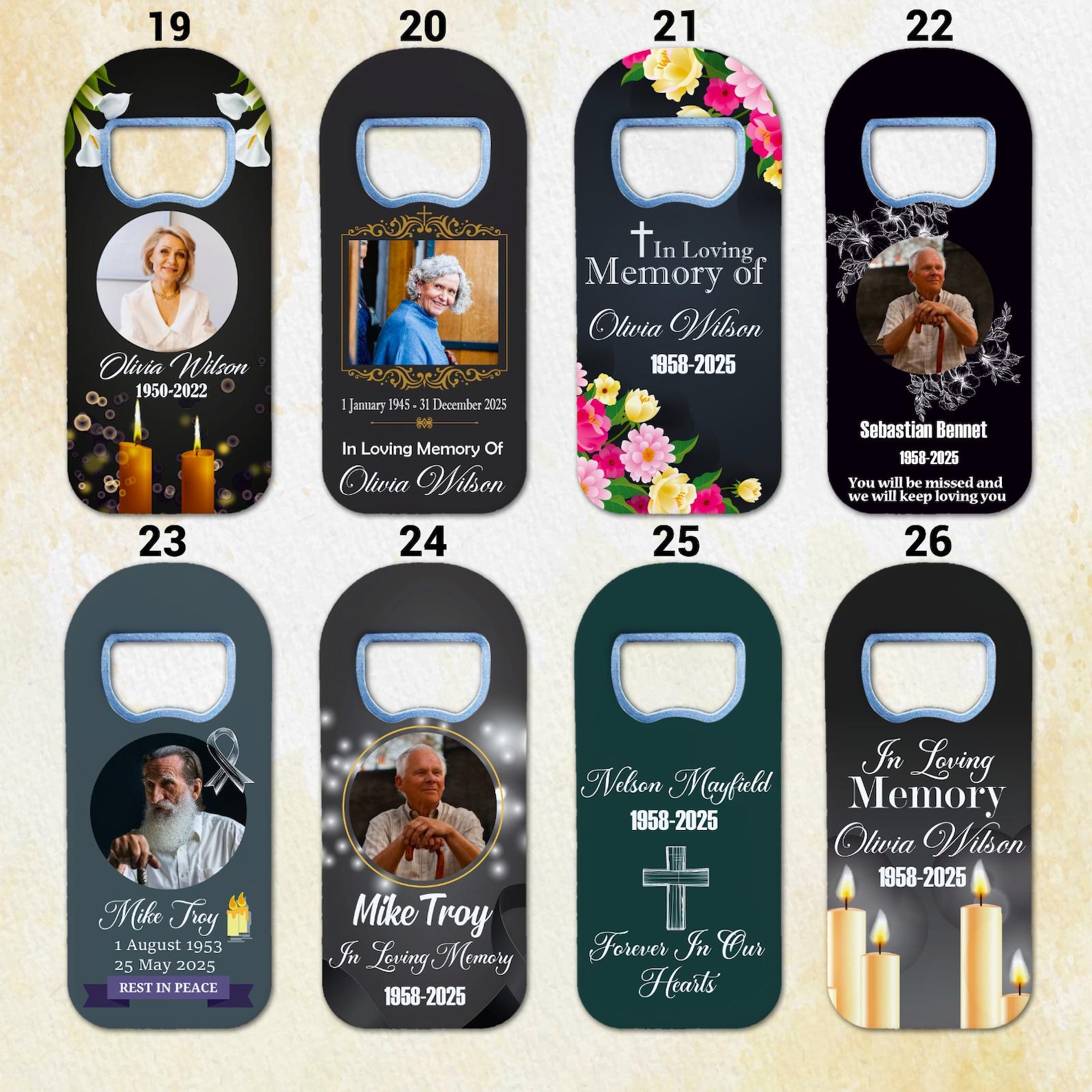 Celebration of Life Favors, Bottle Opener Fridge Magnet Mementos for ...