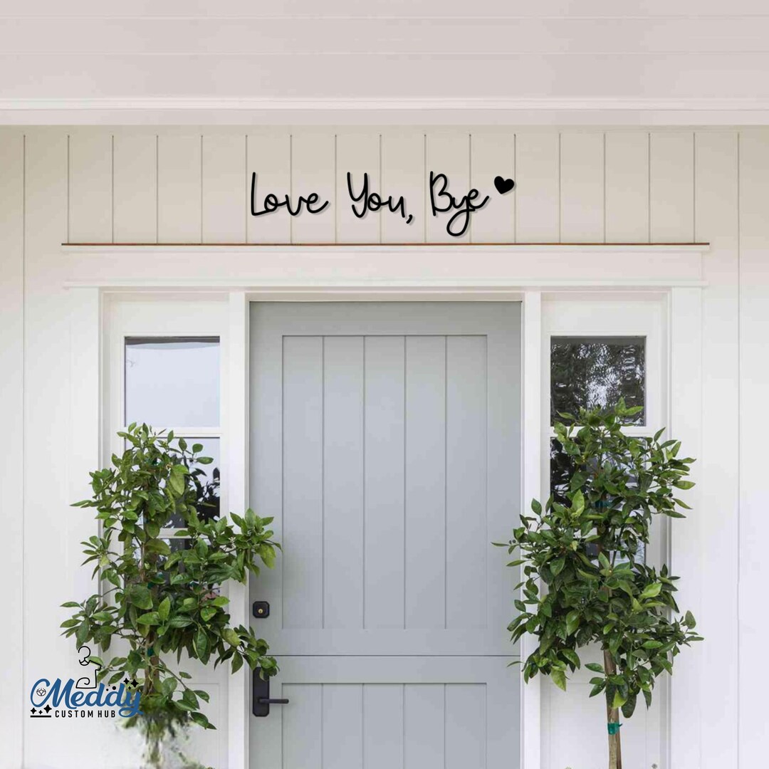 Handmade Wooden 'bye Love You' Script Sign: Minimalist Wall Art - Etsy