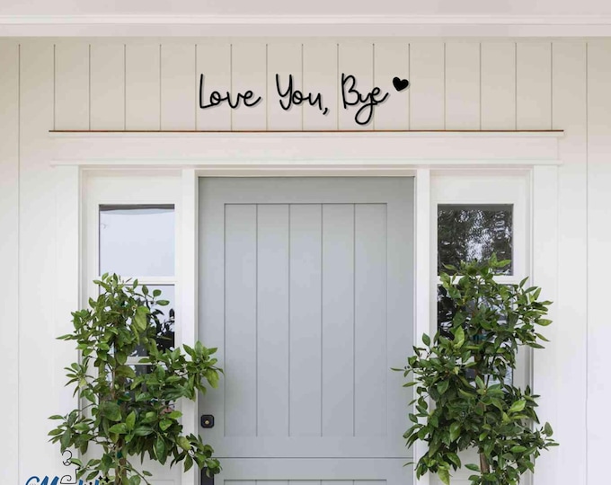 Handmade Wooden 'bye Love You' Script Sign: Minimalist Wall Art - Etsy