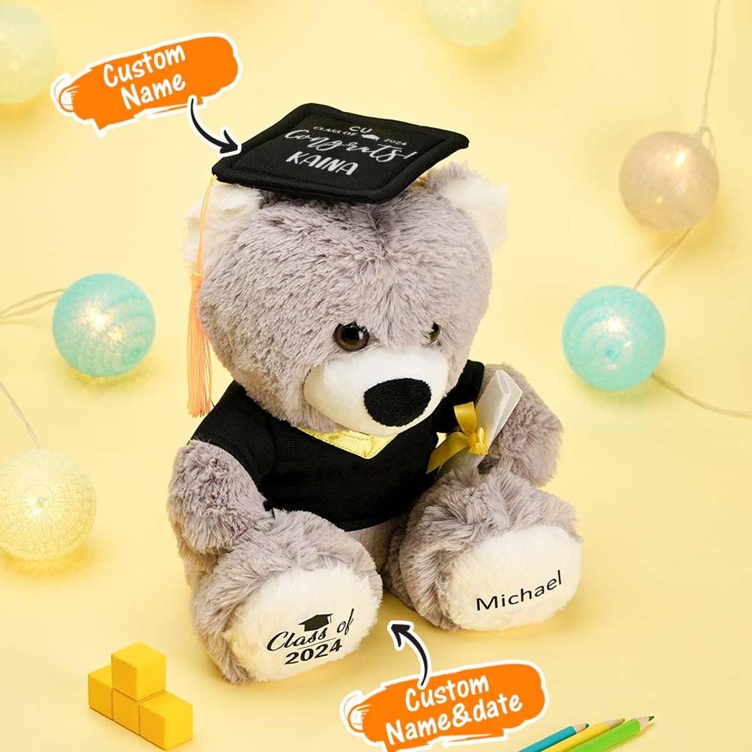 Personalized Bear Toy With Your Name and Graduation Date Celebrate ...