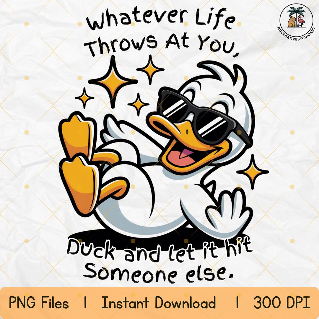 Funny Duck PNG: Sassy Cartoon Duck With Glasses (digital Download) - Etsy
