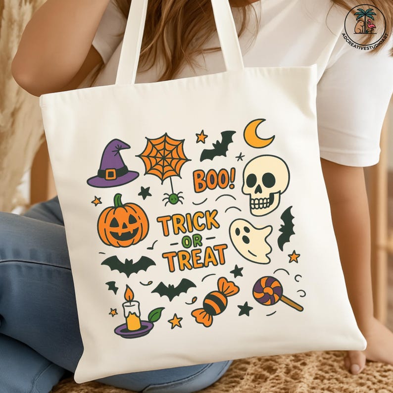 Halloween Doodle Clipart, Trick or Treat PNG Graphics (digital Download ...