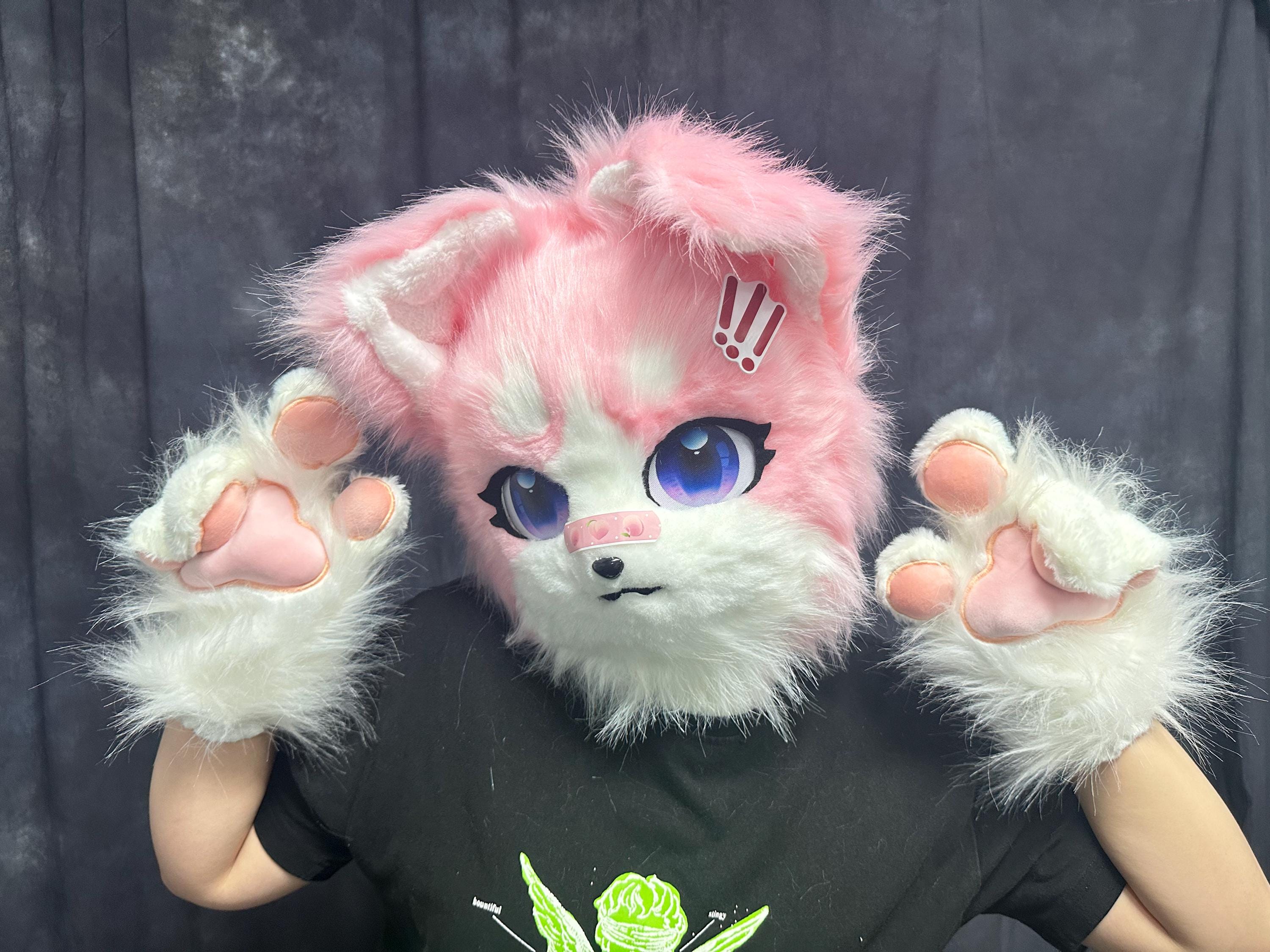 Cat Fursuit Head, Kemono Cat Furry Mask,cute Cat Furry Head,cat Cosplay ...