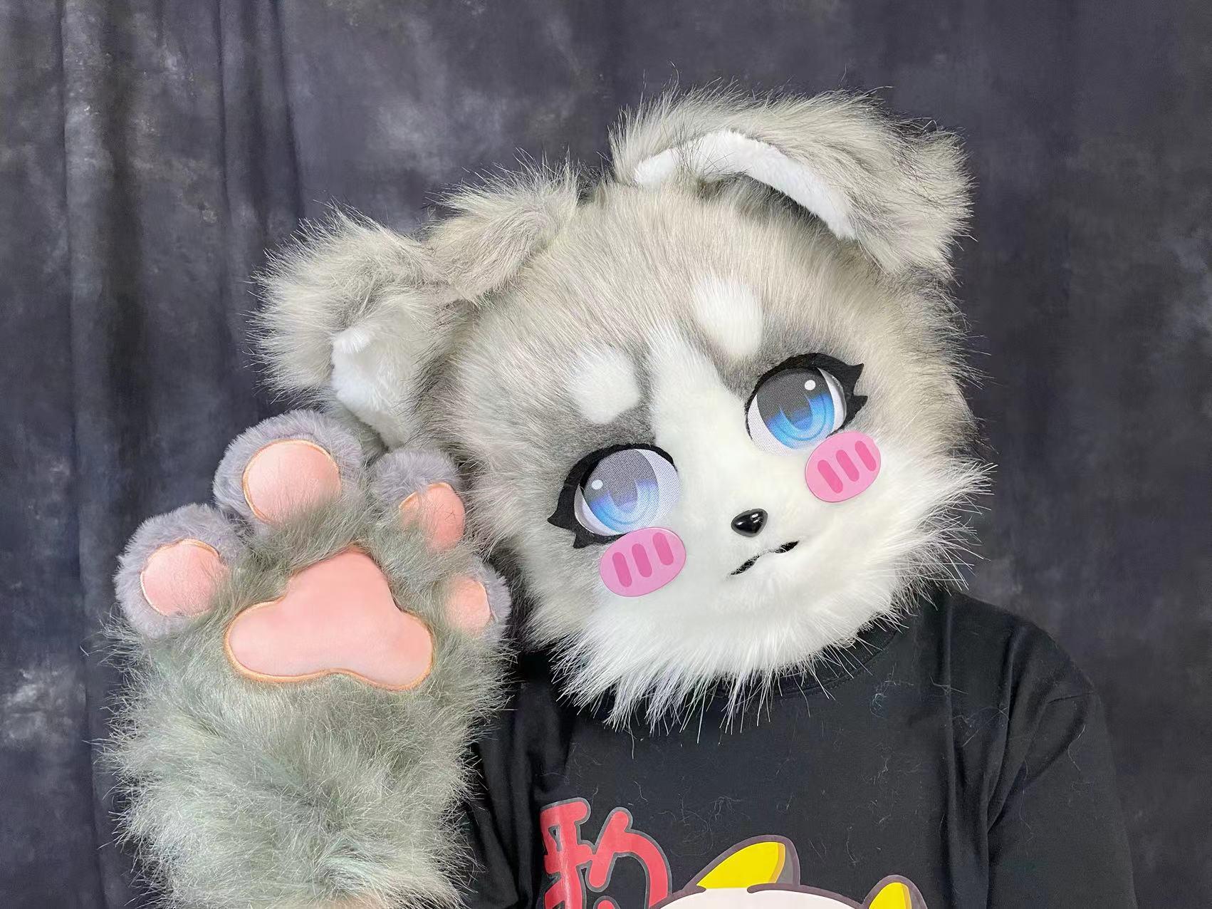 Cat Fursuit Head, Kemono Cat Furry Mask,cute Cat Furry Head,cat Cosplay ...