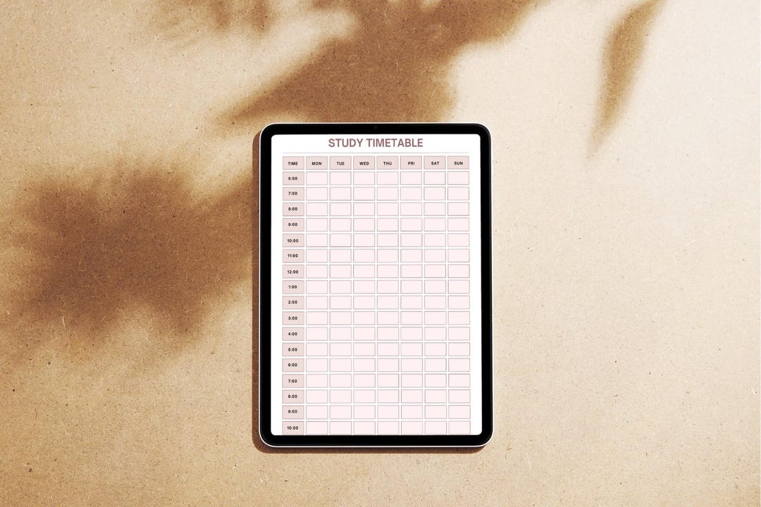 Study Timetable | Printable PDF Template for More Productivity - Etsy