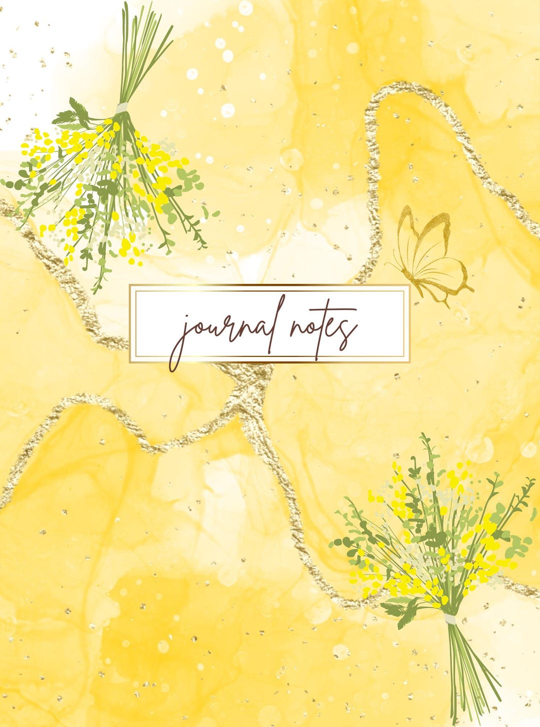 Journal Note | Golden Mimosa – Marble-inspired Notebook of Hope ...