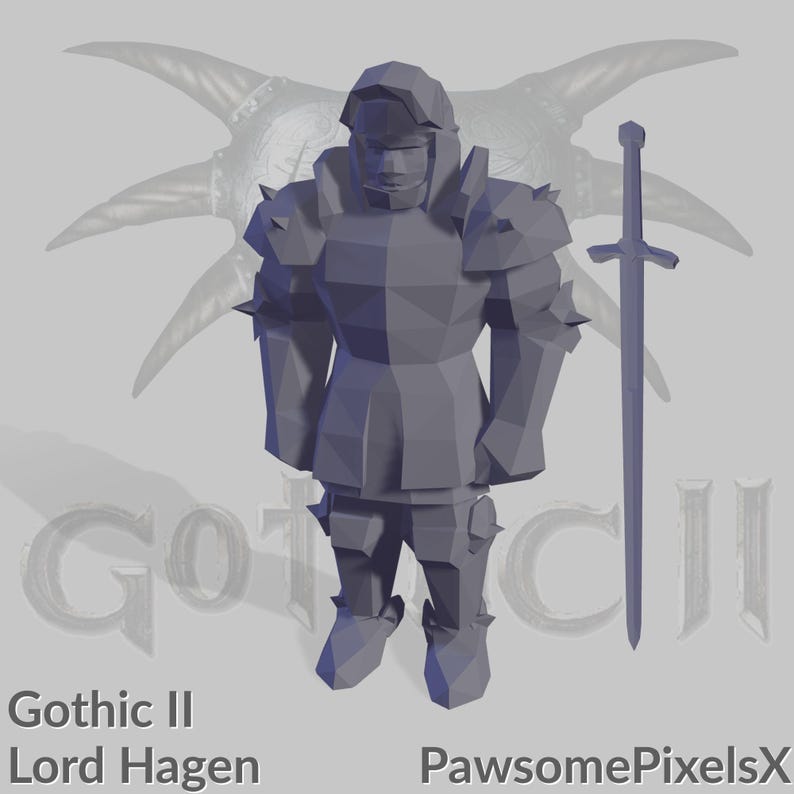 Low Poly Lord Hagen 3D Model for FDM Printing – Authentic Gothic 2 ...