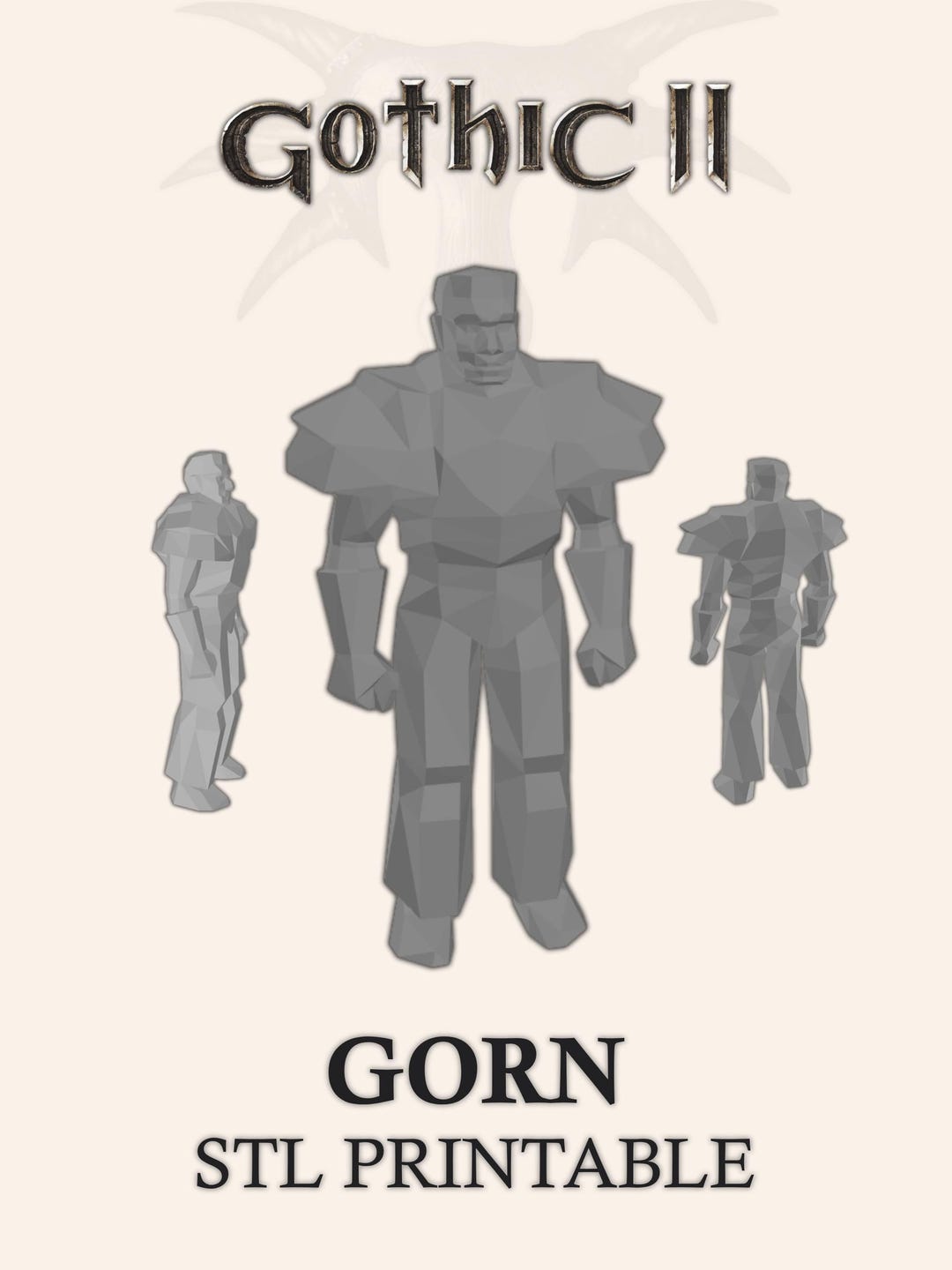 3D STL Model Gorn | Gothic 2 | Low-poly 3D Printable Character ...