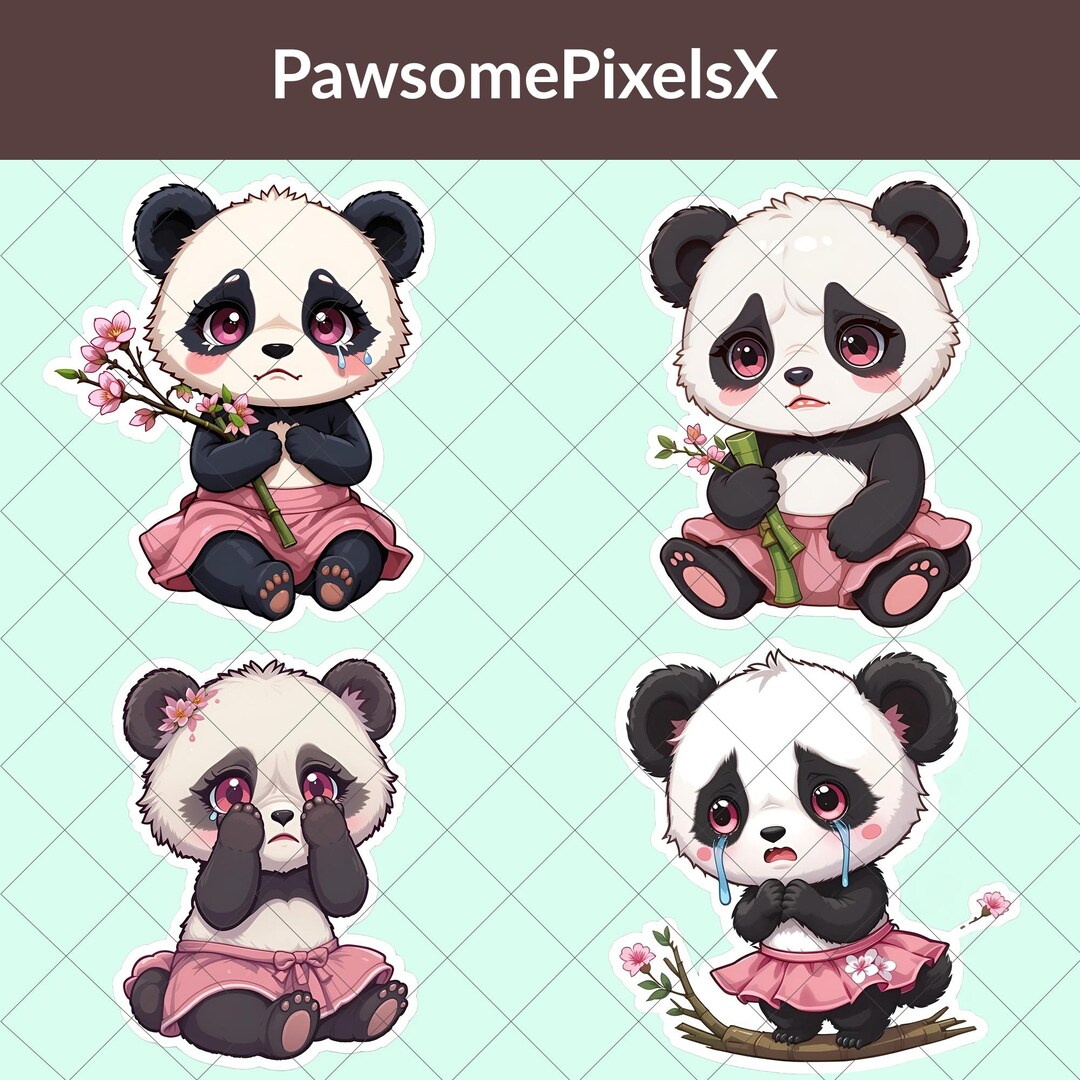 Cute Sad Pandas PNG Digital Download - Etsy