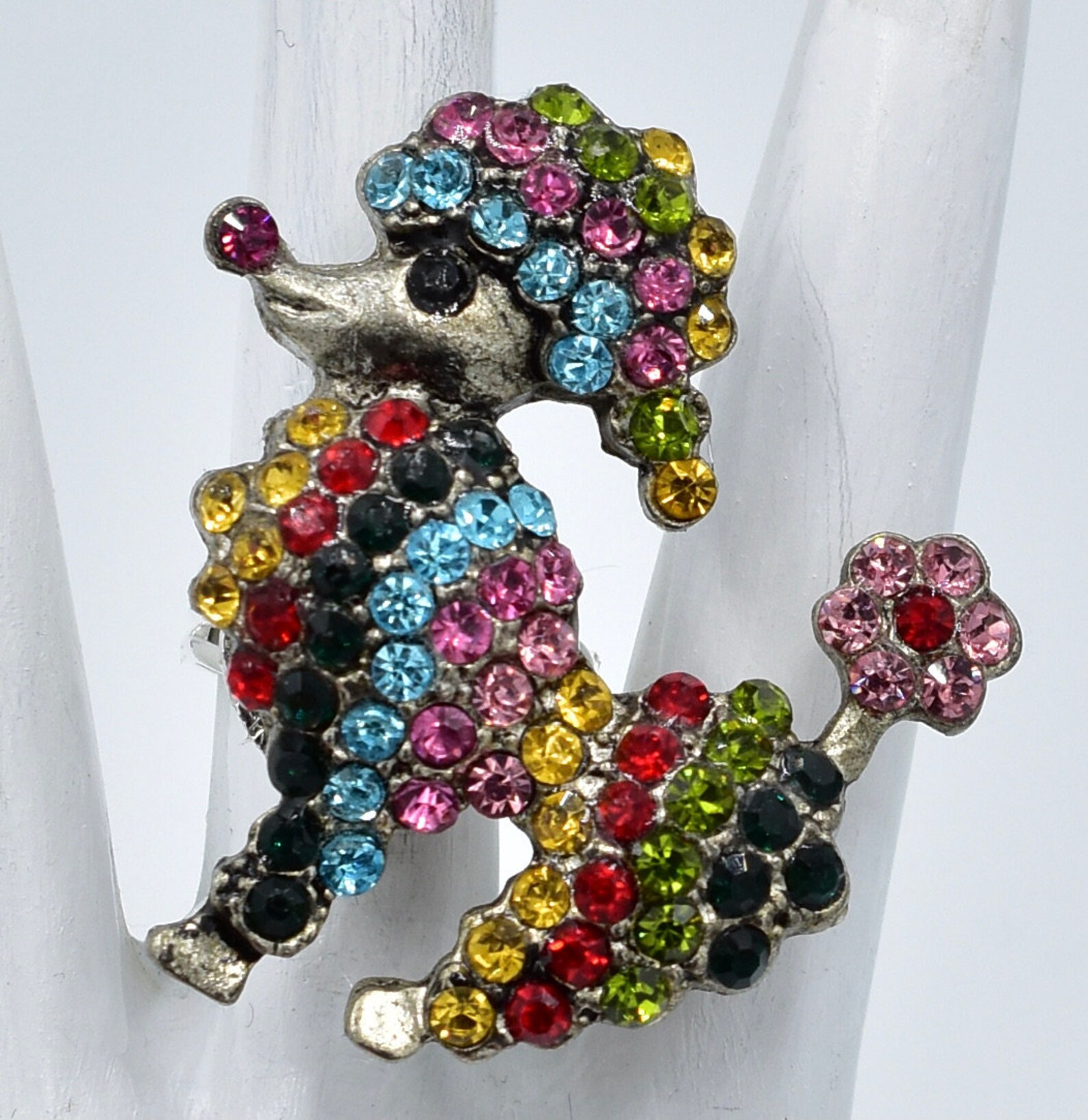 Poodle Dog Ring Colorful Dog Animal Jewelry Gift for Her - Etsy