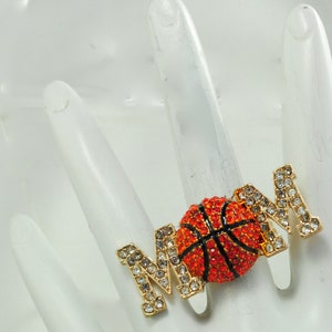 Basketball Mom Ring With Rhinestones,mother's Day Gift,sports Fan Ring ...