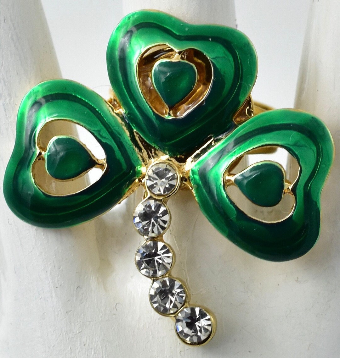 Shamrock Ring St Patrick's Day Gold Ring Adjustable Ring - Etsy