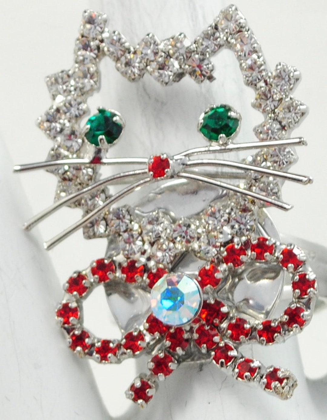 Rhinestone Kitten Ring Silver Ring Animal Jewelry Pet Jewelry - Etsy