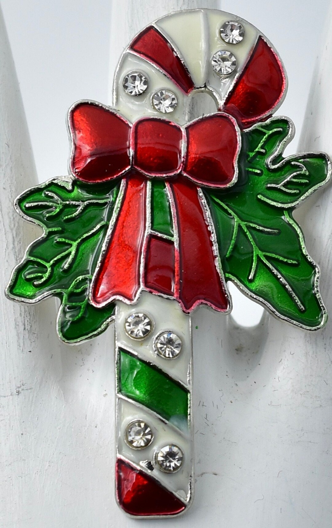 Candy Cane Ring ,christmas Jewelry,stocking Stuffer,silver Ring ...