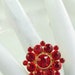 Red Rhinestone Ring Floral Ring Gold Ring Holiday Jewelry Gift - Etsy