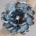 Blue Flower Ring Silver Ring Gift for Women Translucent Ring Summer ...