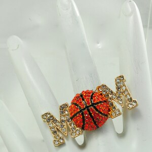 Basketball Mom Ring With Rhinestones,mother's Day Gift,sports Fan Ring ...