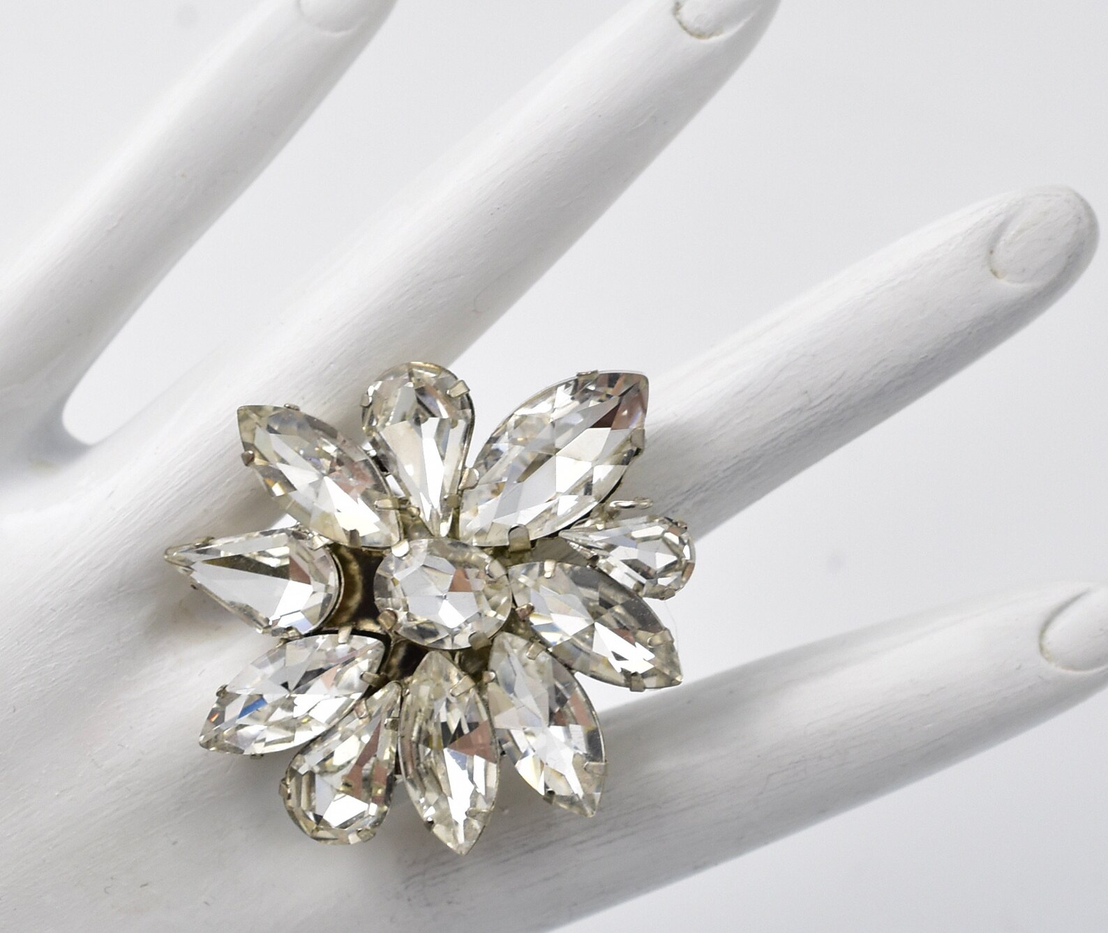 Strass Cocktail Ring Hochzeit Schmuck Silber Ring Verstellbar | Etsy