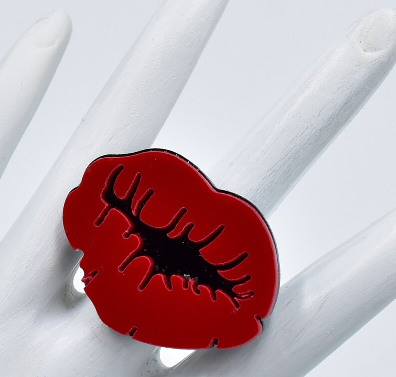 Red Lips Ring Girly Jewelry Adjustable Ring Gift for Her - Etsy
