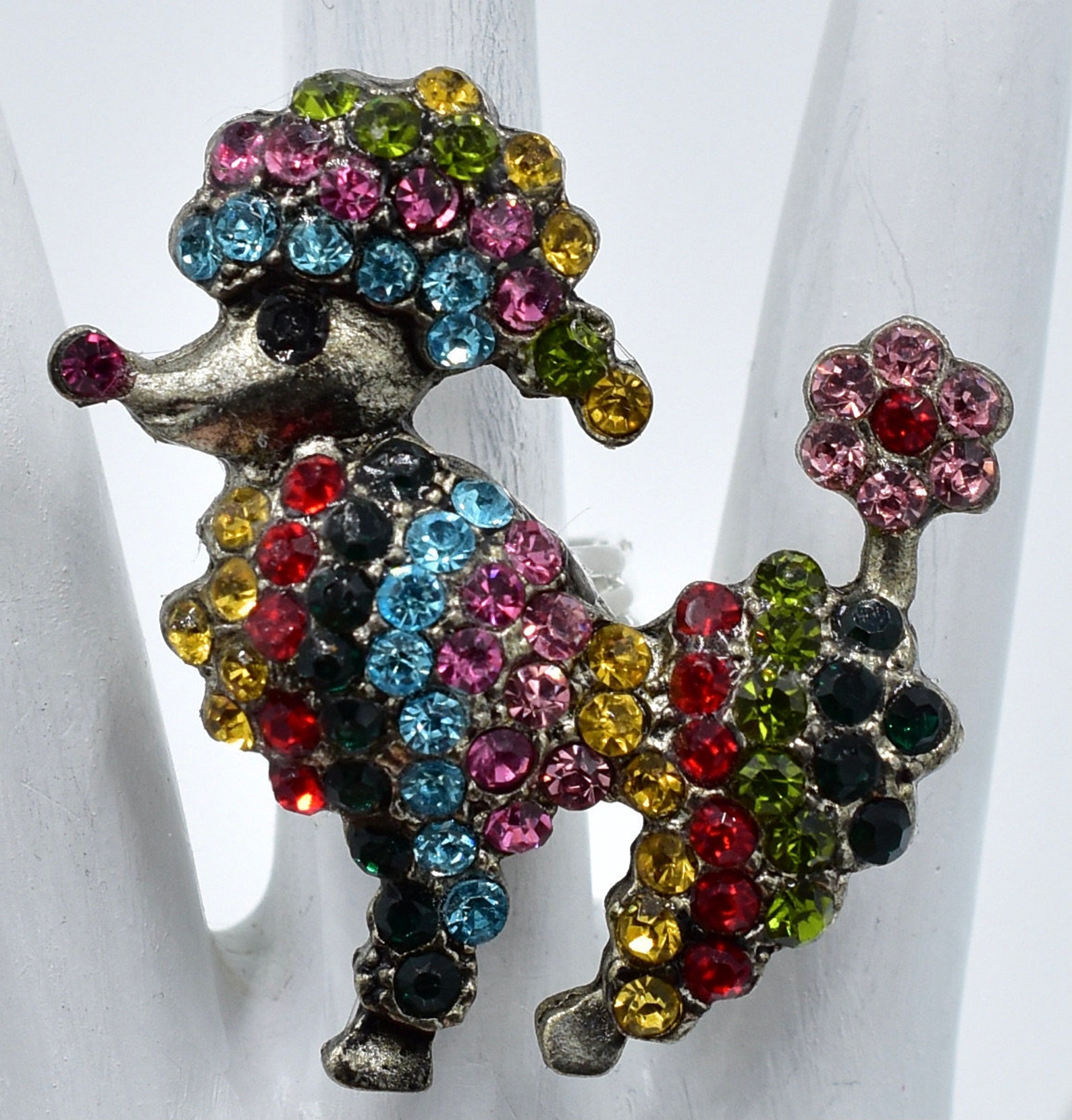 Poodle Dog Ring Colorful Dog Animal Jewelry Gift for Her - Etsy